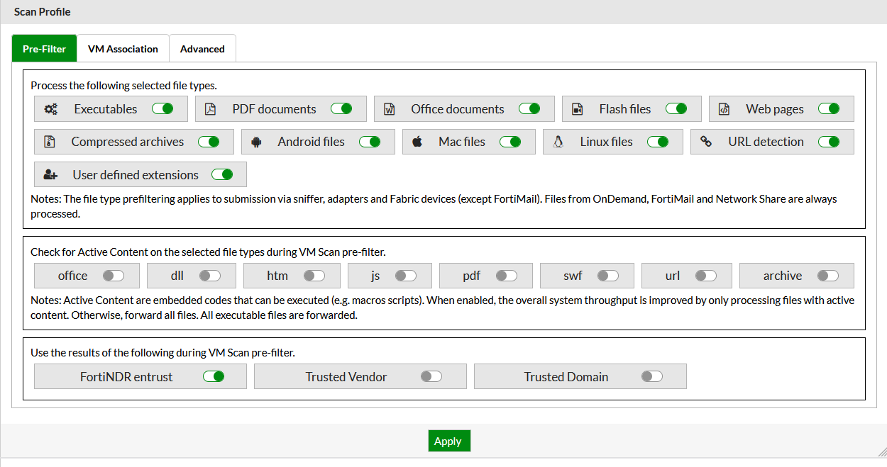 FortiSandbox integration (FortiSandbox 4.0.1 and higher) | FortiNDR 7.2.0